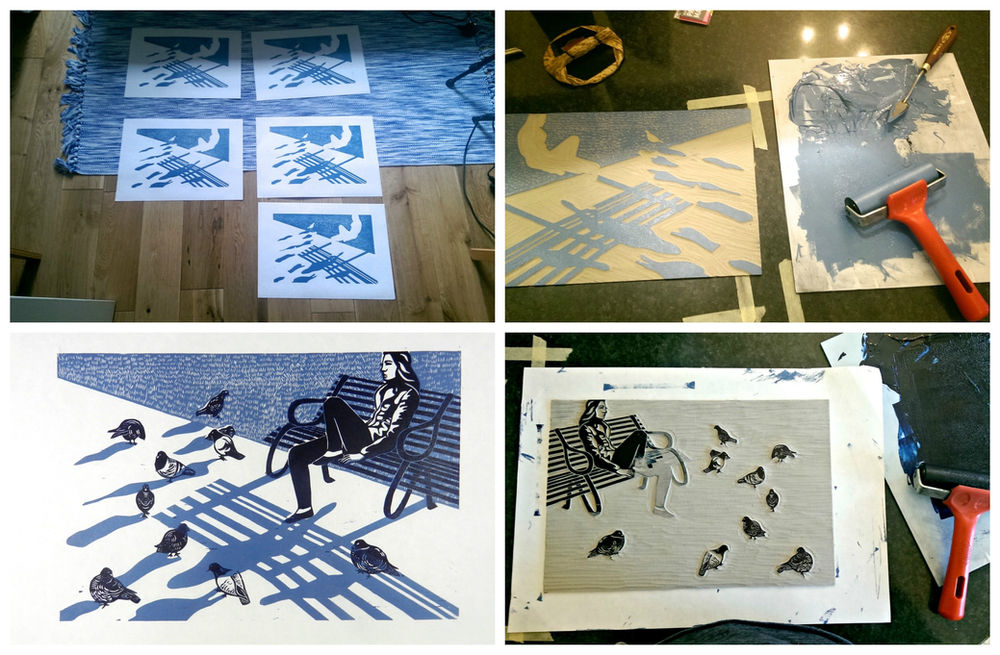 The Making of a Two Colour Linocut Print