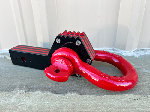 Full Custom Hitch Step: Black/ Red w/Large Red Shackle | Flaming Dirt