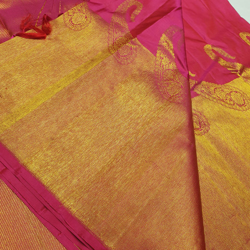 Pink Coloured With Jari Border Traditional Silk Sarees | Komathi Silks