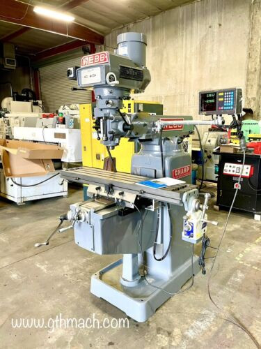 3 HP Webb Milling Machine Chrome ways 10” X 50” Table With Power Feed ...