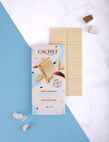 Chocolate Blanco con Coco 100 grs. Cachet | mon-chocolate