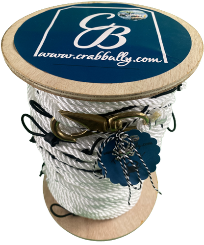 CRAB BULLY 300' ZEBRA 1/4" 3 STRAND MEDIUM-SOFT LAY TWISTED NYLON TROTLINE