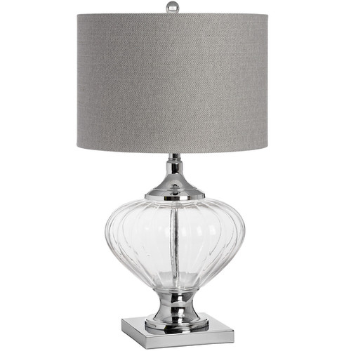 Verona Glass Table Lamp with Grey Shade | Charlton Island
