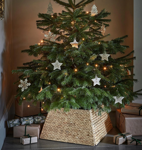 Sustainable Water Hyacinth Foldable Square Christmas Tree Skirt ...