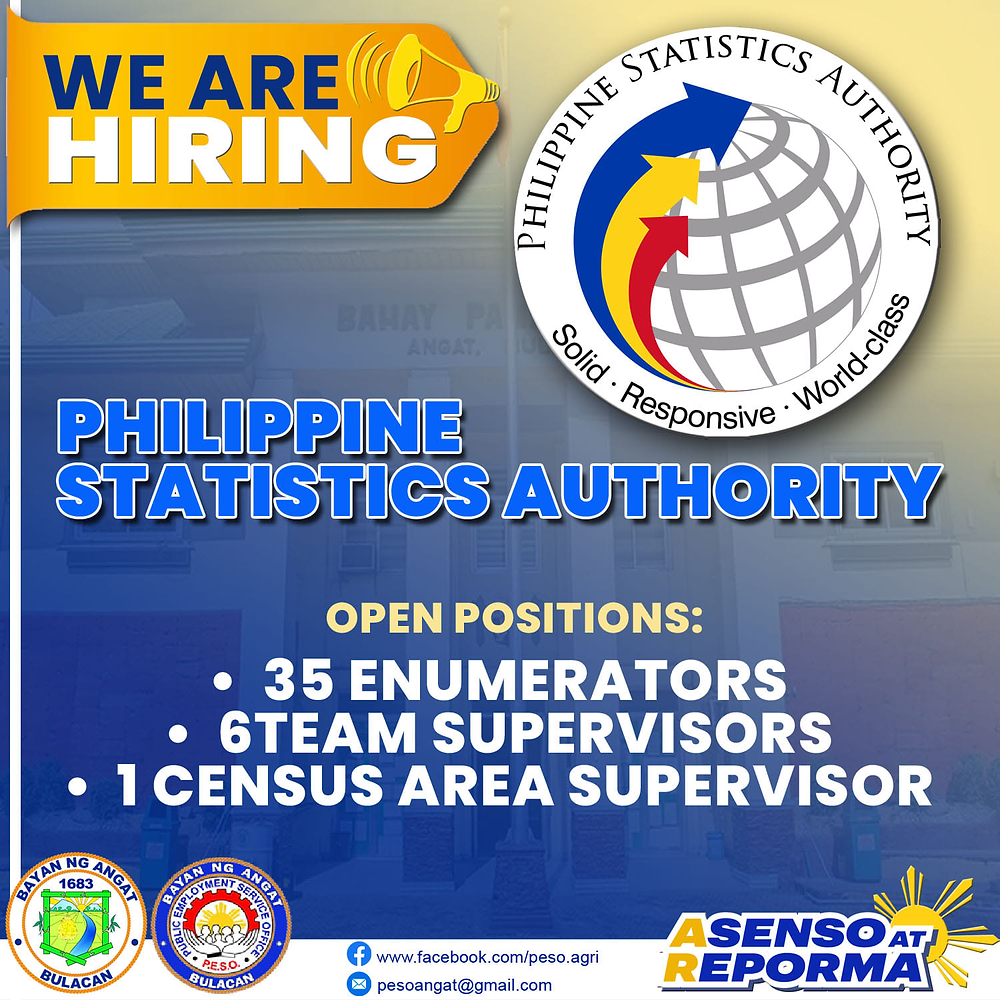 PHILIPPINE STATISTIC AUTHORITY (PSA) IS IN URGENT HIRING