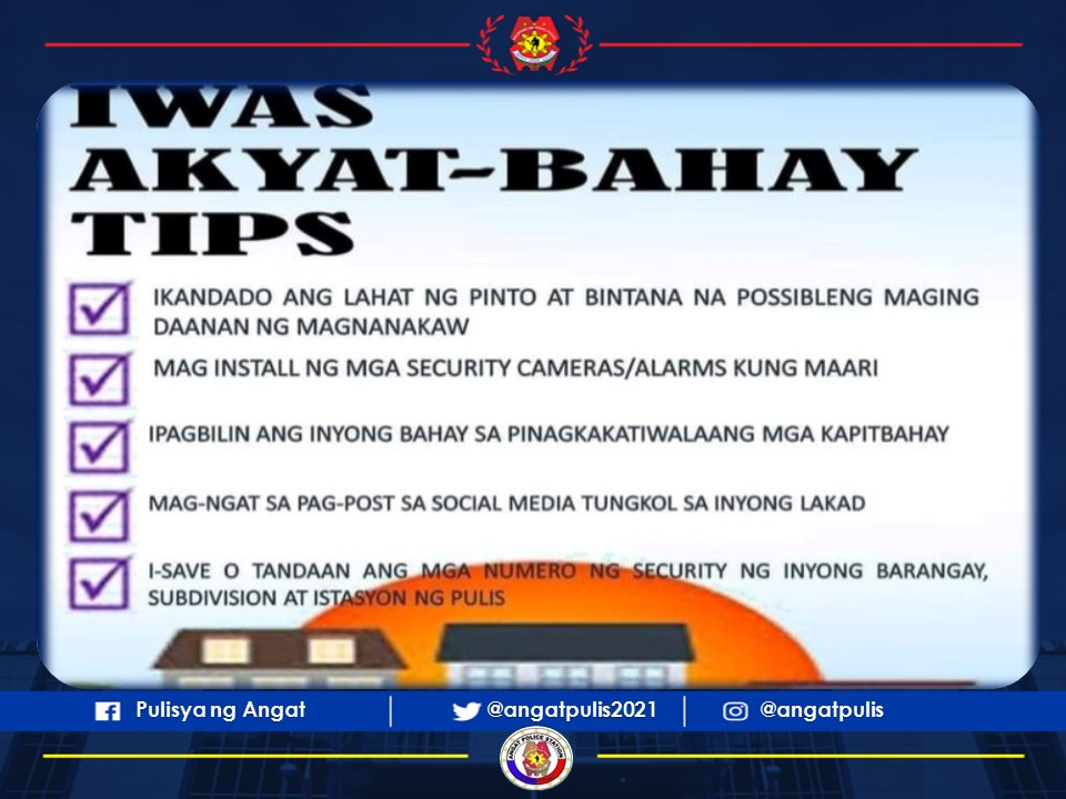 Iwas Akyat-Bahay Tips