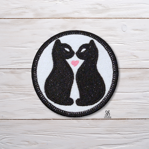 Cat Love Patch Machine Embroidery Design | SB Stitching
