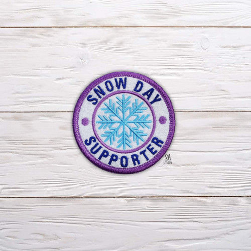 Snow Day Supporter Patch Machine Embroidery Design | SB Stitching