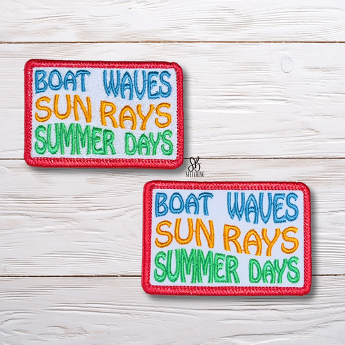 Boat Days Patch Machine Embroidery Design | SB Stitching