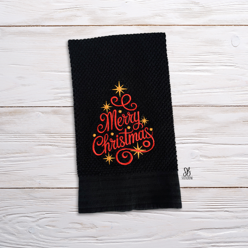 Merry Christmas Tree Machine Embroidery Design | SB Stitching