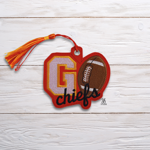 Go Chiefs Bookmark Machine Embroidery Design | SB Stitching