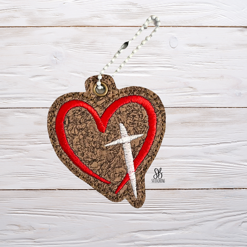 Heart Cross Eyelet Embroidery Design | SB Stitching