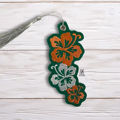 Hibiscus Bookmark Machine Embroidery Design | SB Stitching
