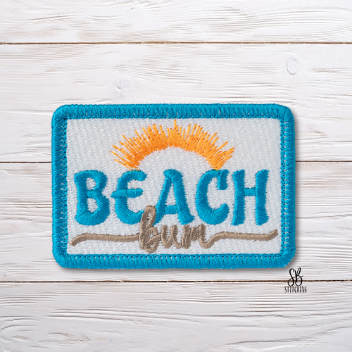 Beach Bum Patch Machine Embroidery Design | SB Stitching
