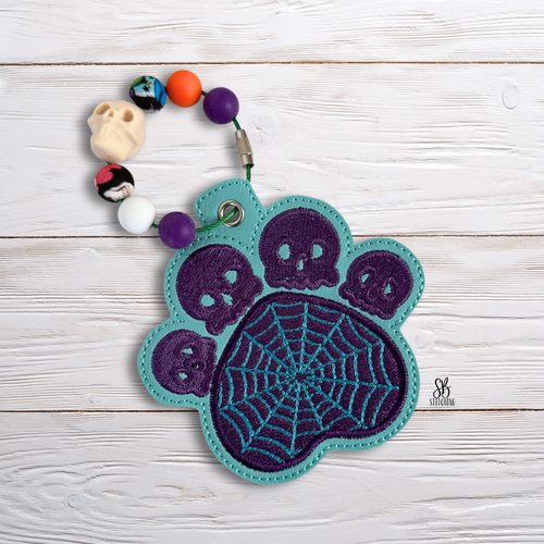 Skull Paw Bookmark Machine Embroidery Design | SB Stitching