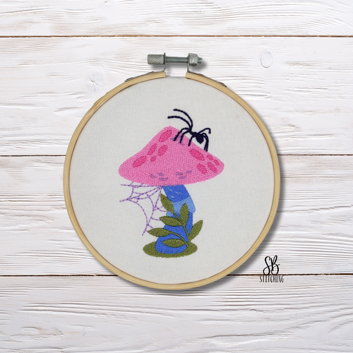 Goth Mushroom Machine Embroidery Design | SB Stitching