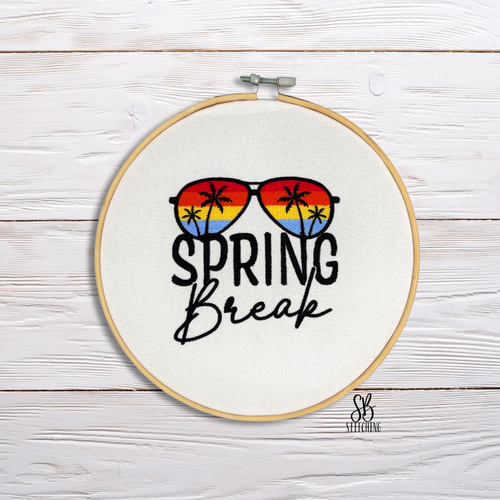 Spring Break Machine Embroidery Design | SB Stitching