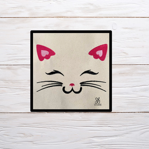 Cat Face Machine Embroidery Design | SB Stitching
