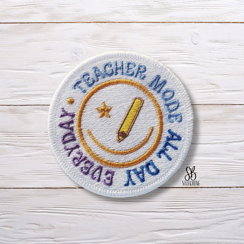 Teacher Mode Patch Machine Embroidery Design | SB Stitching