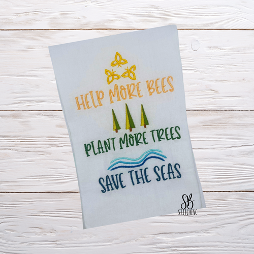Bees Trees Seas Machine Embroidery Design | SB Stitching