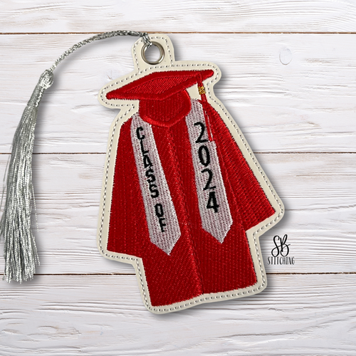 Graduation Cap and Gown Bookmark Machine Embroidery Design | SB Stitching