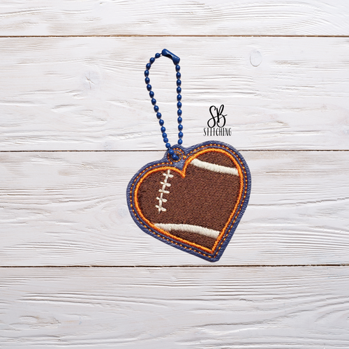 Football Heart Eyelet Embroidery Design | SB Stitching