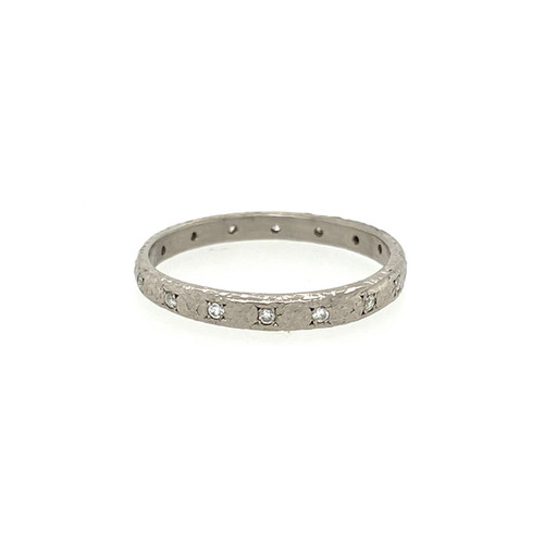 palladium thin diamond eternity ring | Maxs Jewelry