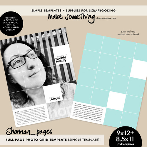 Full Page Photo Grid Template (Single 8.5x11 and 9x12 Layered PSD ...