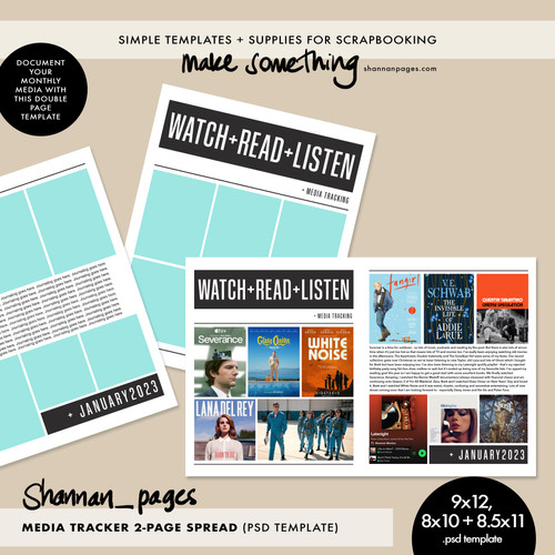 Media Tracker Double Page PSD Template (8.5x11,9x12 and 8x10 sizes ...