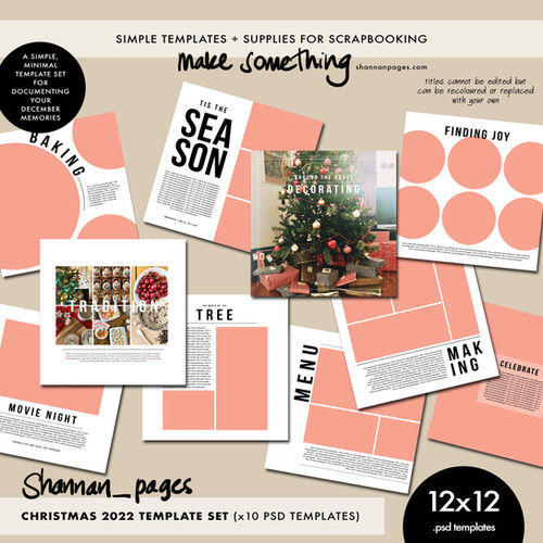 December/Christmas Templates 2022 (x10 12x12 layered PSD Templates ...