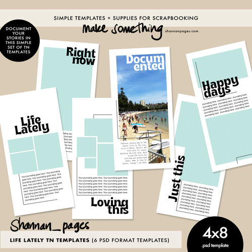 Life Lately 4x8/Travelers' Notebook Template Set (x6 PSD Format ...