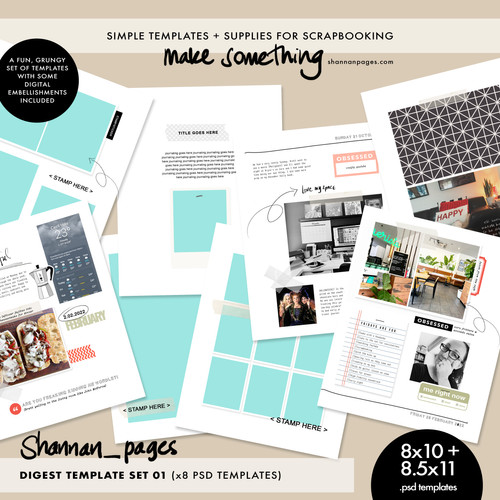 Digest Template Set (x8 PSD templates in 8x10 and 8.5x11 size ...