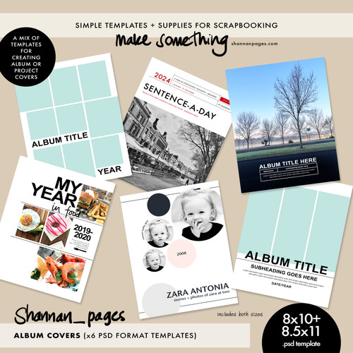 Album Covers Template Set (x6 8x10 & Letter PSD Format Digital ...