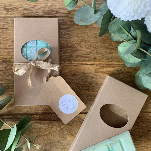 Natural Kraft Wax Melt Packaging Boxes with Open Window | Eco Home ...