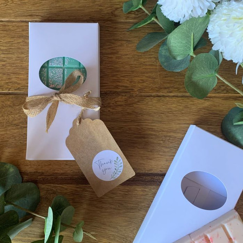 Pure White Wax Melt Packaging Boxes with Open Window | Eco Home & Business