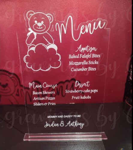 Teddy Bear Stand Up Menu | Engravings by CJ