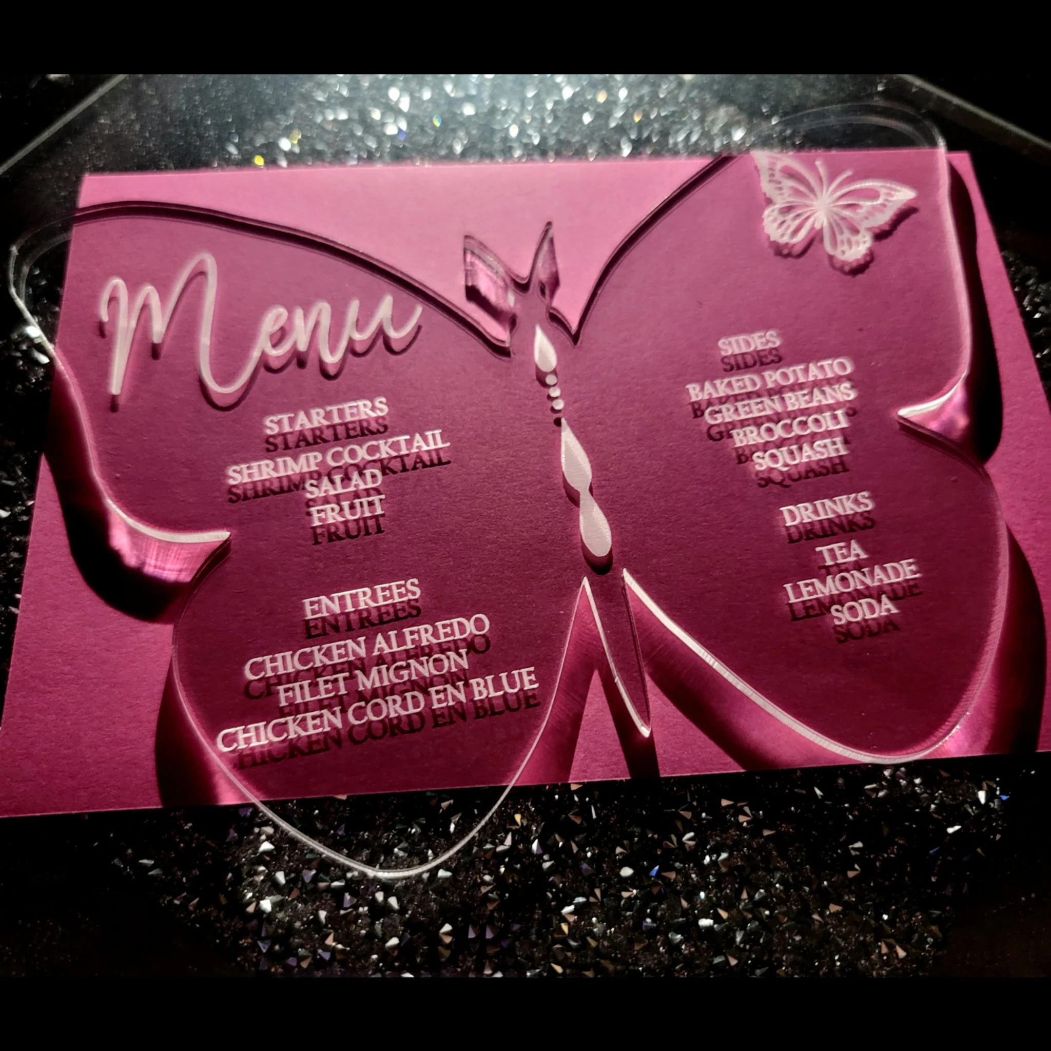 Quinceañera Menu Acrylic, Wedding Menu, Bar Menu, Clear Acrylic Menu ...