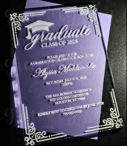 Acrylic Graduation Invitation | Engravings by CJ