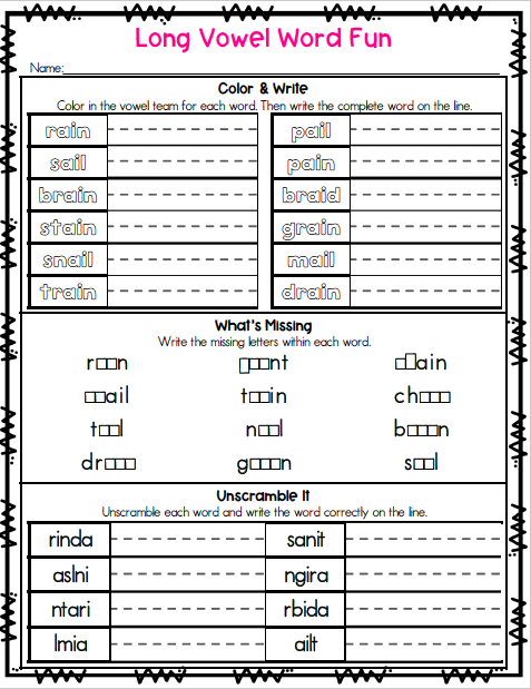 Weekly Spelling List with Activities and Homework