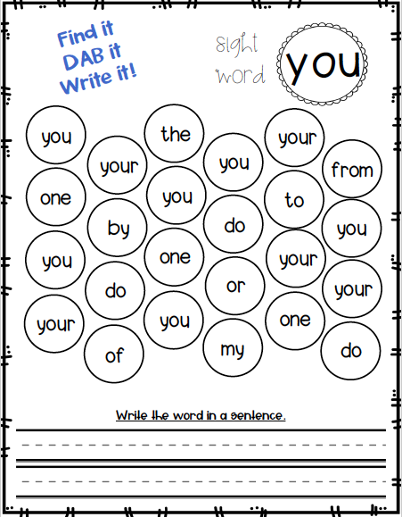 Low Prep Sight Word Practice with the Fry 100