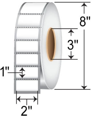 2" x 1" Direct Thermal Labels with Perforation | Priddy Sales