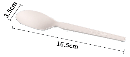 CUCHARA DESCARTABLE / BIODEGRADABLE PLA / 16.5*3.5CM | YUS
