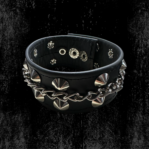 Cone Chained Cuff | Black Zone