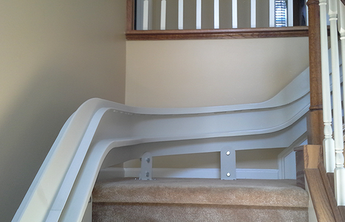 Curved Stairlift System 90 Degree Turn | mobility-connection