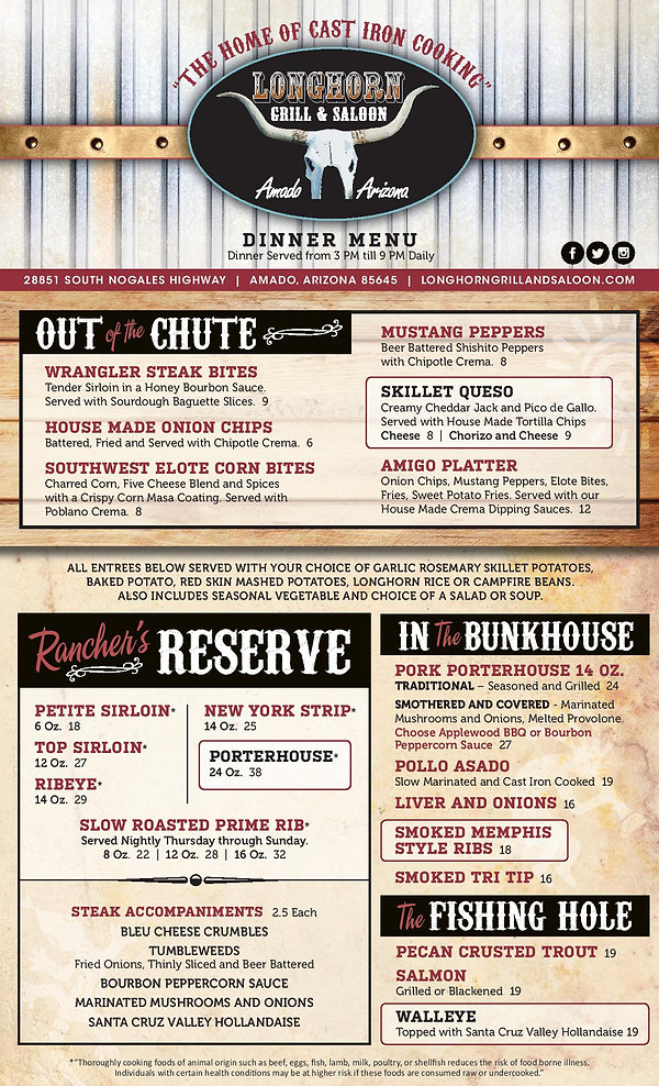Longhorn Carry Out Menu : The LongHorn Steakhouse Menu – PMMQEN