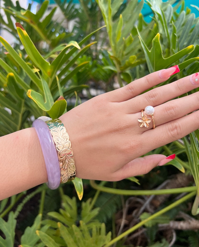 12 mm Maile Gold Filled Bangle | Hapa Girls