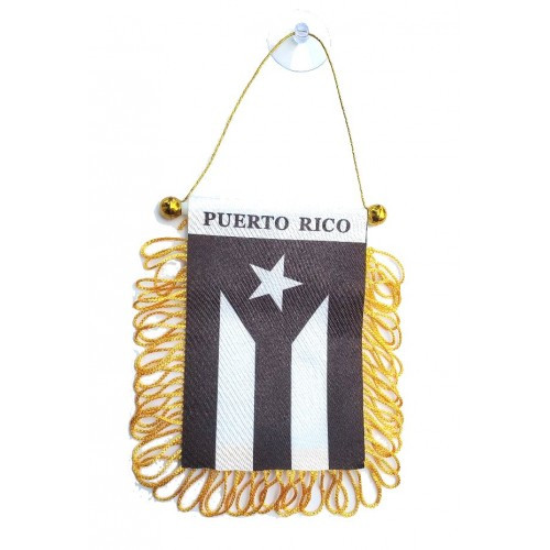 Black Puerto Rico Flag Mini Banner | Wicca Wholesale