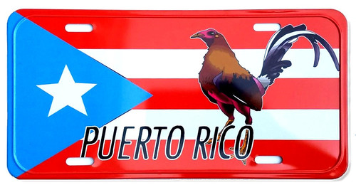 Puerto Rico License Plate : Flag Rooster | Wicca Wholesale