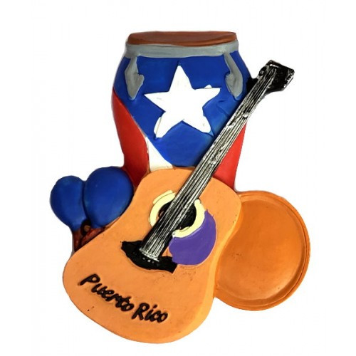 Puerto Rico Flag & Instrument Music Magnet | Wicca Wholesale