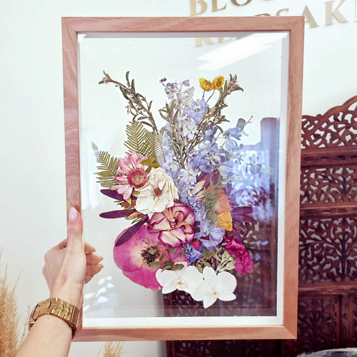 Semi Pressed Fine Art Frame- Double Clear- A3 | Blooming Keepsakes